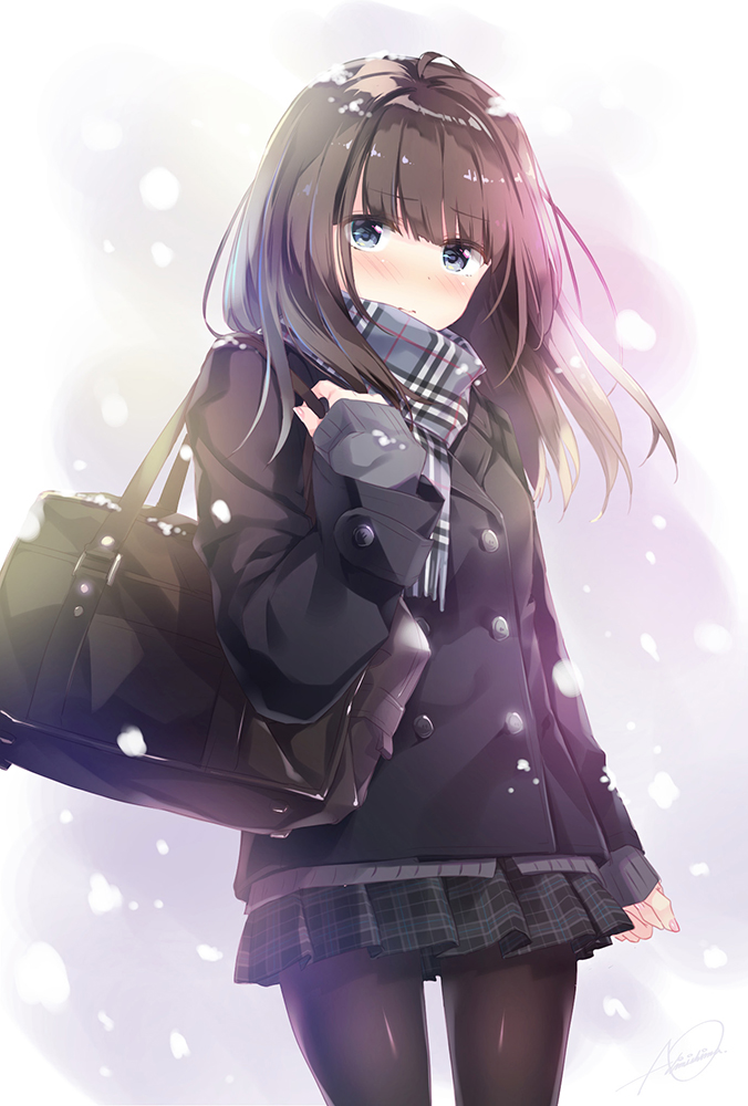 Cold day's walk [Original] : r/awwnime
