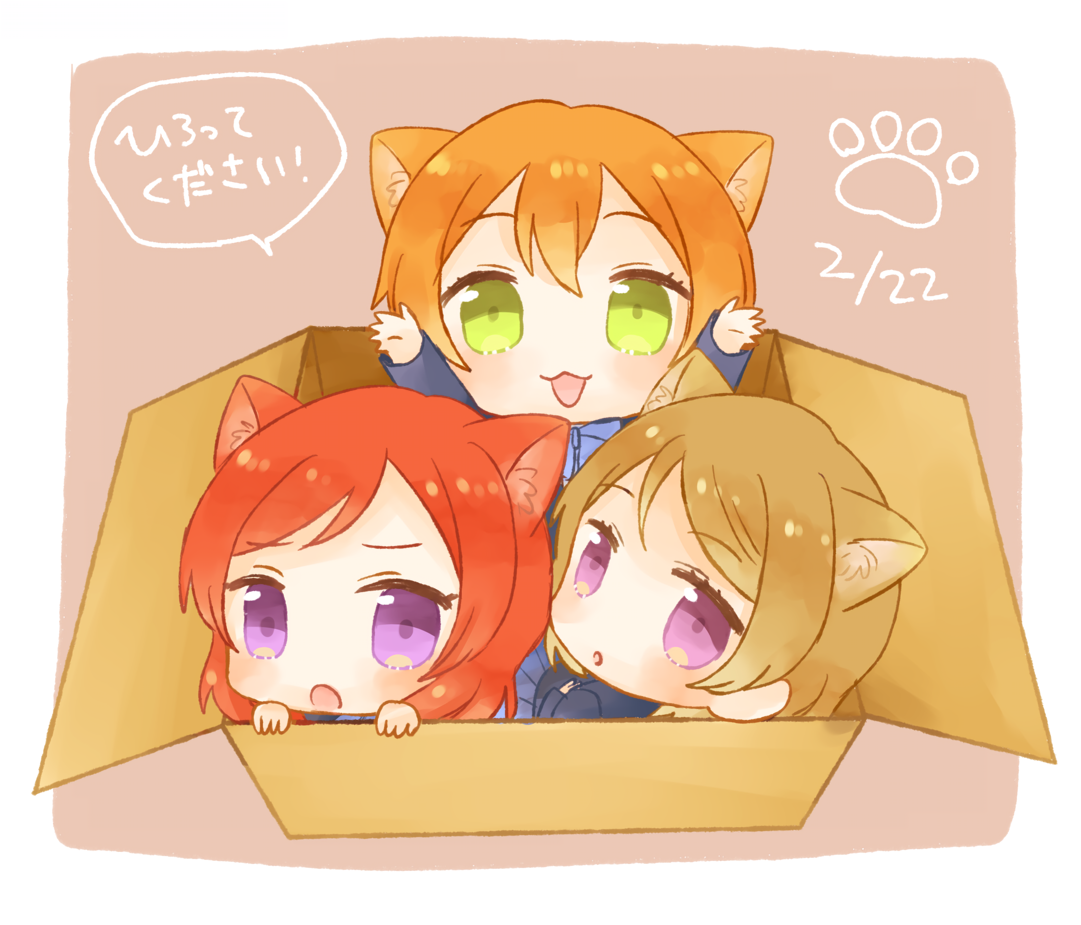 A box of cats. [Love Live! School Idol Project] : r/awwnime