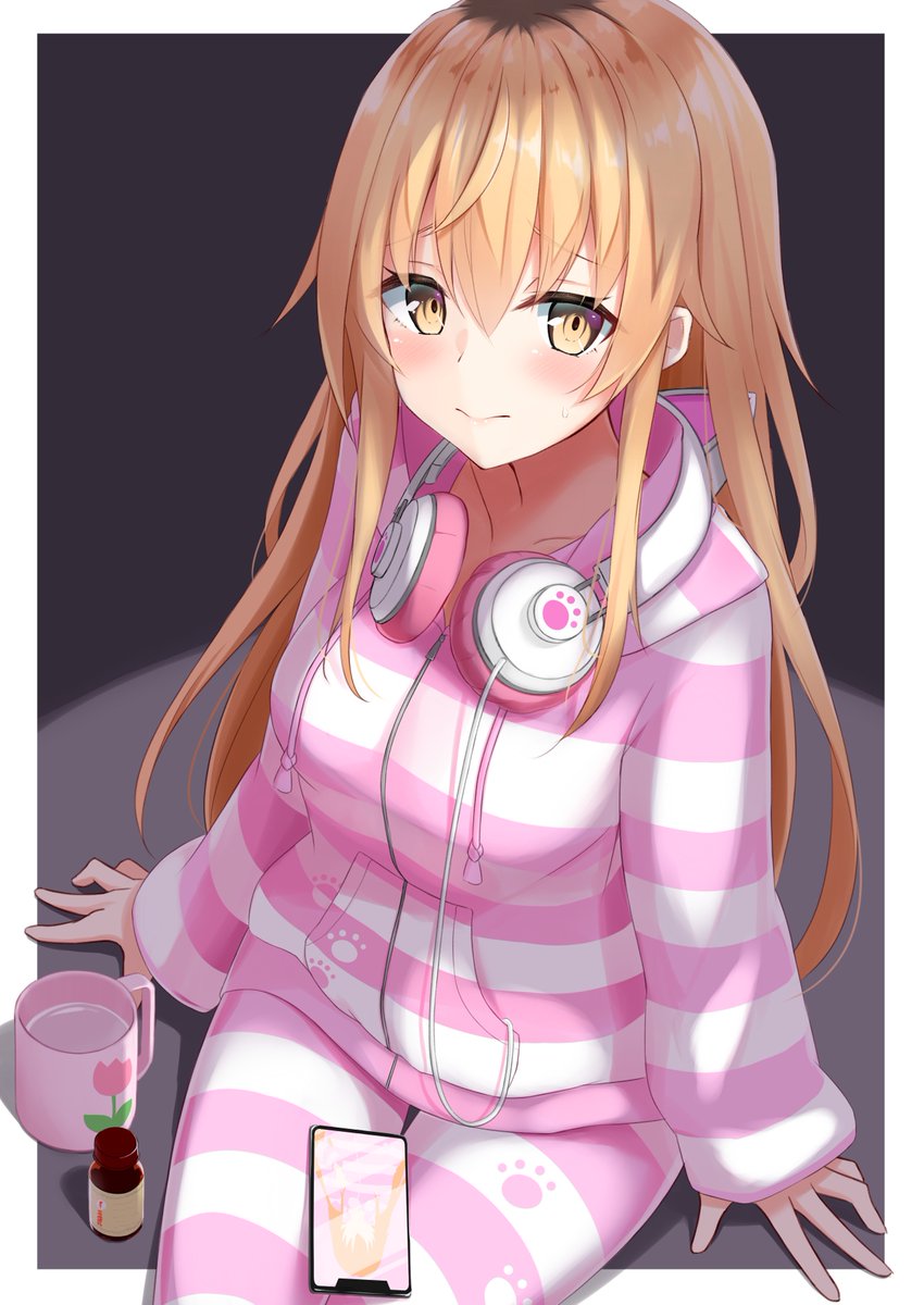 Pajamas and Headphones [Mugi Art] : r/awwnime