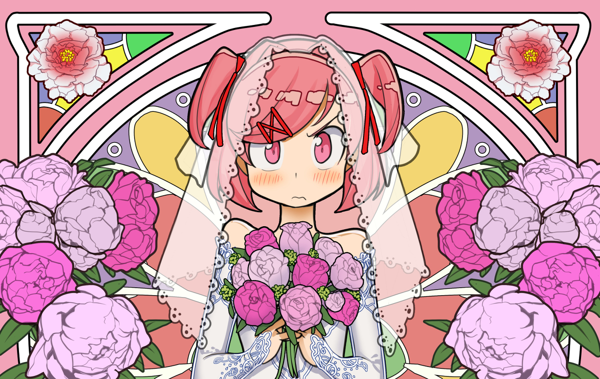 Natsuki makes a good June bride. [Doki Doki Literature Club] : r/Tsunderes