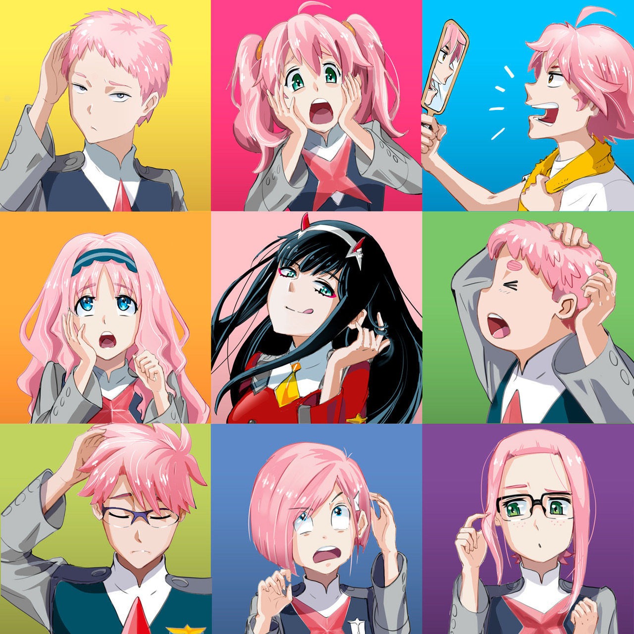 Squad 13 Pink hair edition ! :3 : r/DarlingInTheFranxx