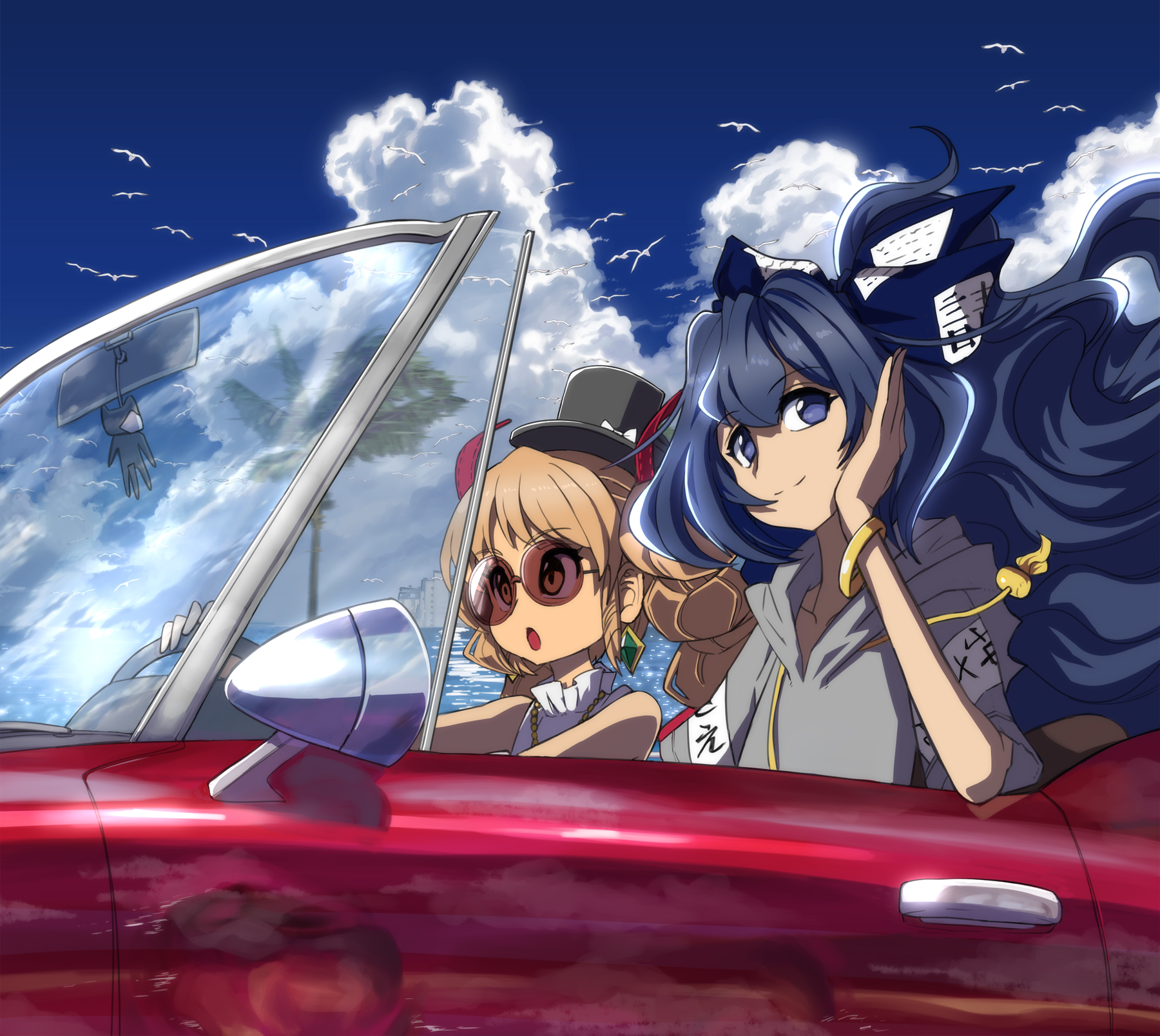 On the shore road with the top down. [Touhou] : r/awwnime