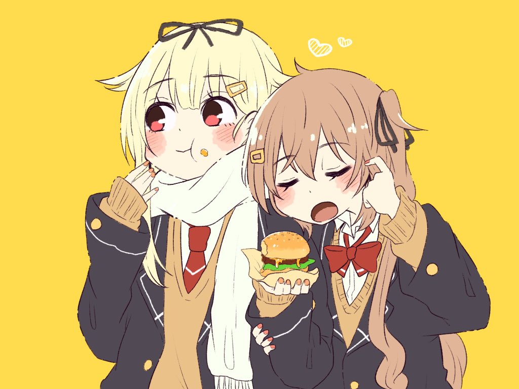 Anime Girls Eating Burgers