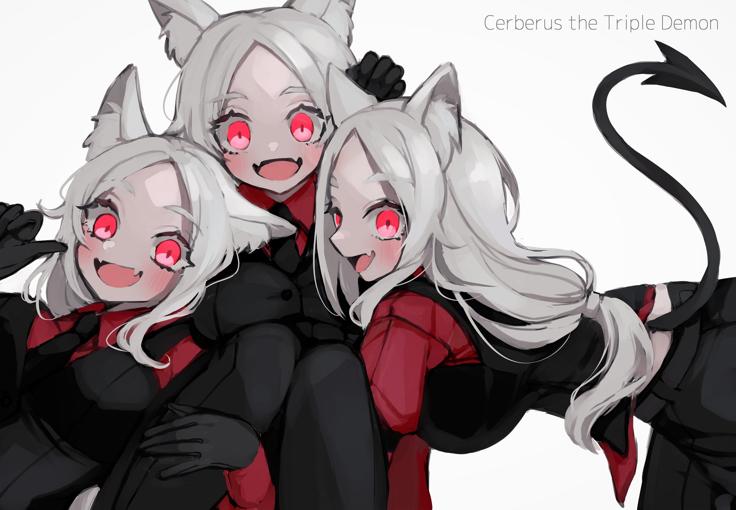 Triple demon doggos [Helltaker] : r/awwnime