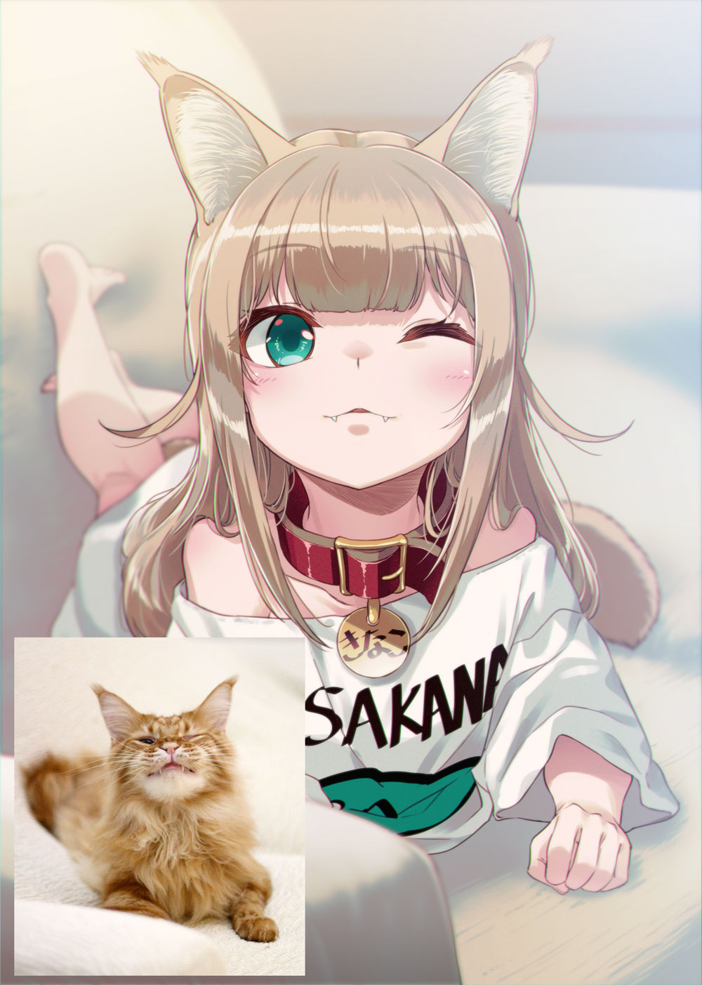 Winking Kinako [My Cat is a Cute Girl] : r/kemonomimi