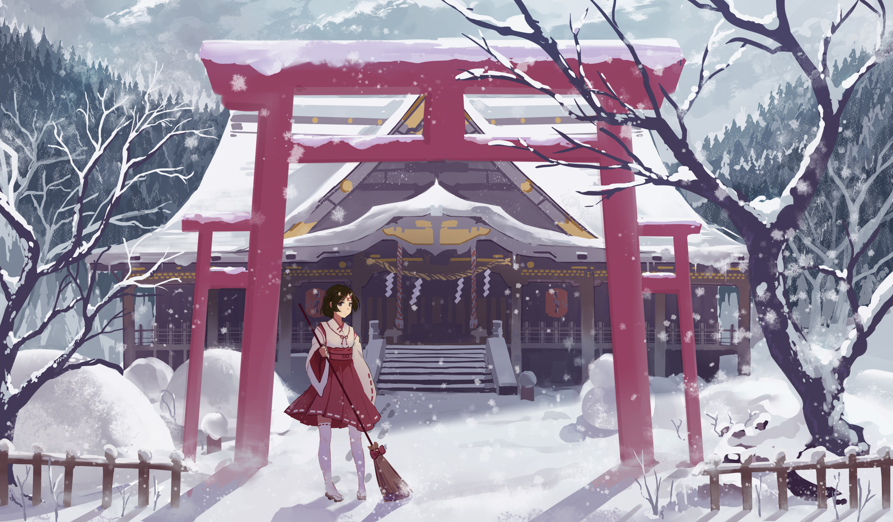 Winter Temple [Original] [3000×1753] : r/Moescape