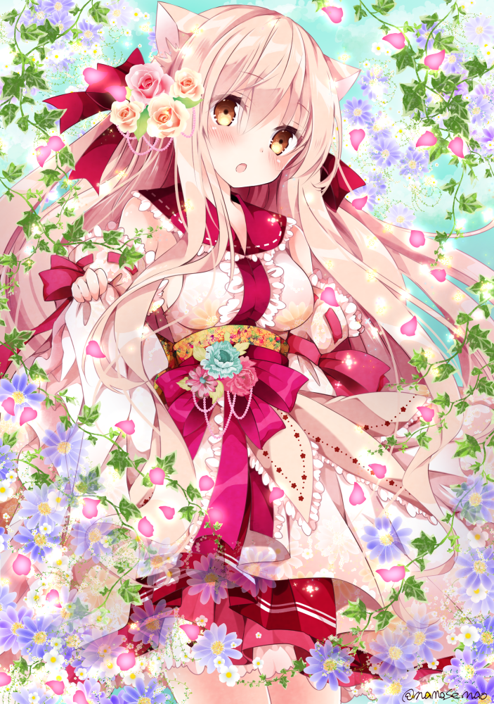 Flowery cat girl [Original] : r/awwnime