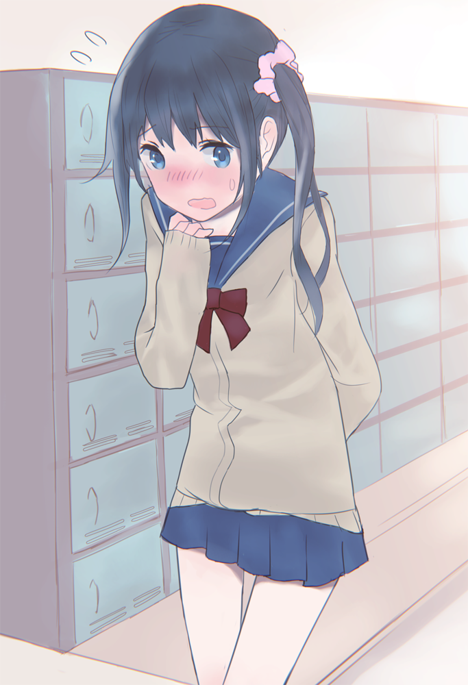 Flustered [Original] : r/awwnime