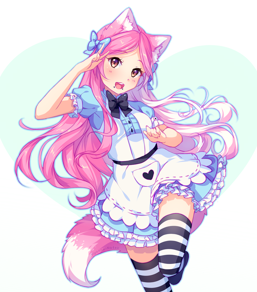 Pink-haired foxgirl [Original] : r/awwnime