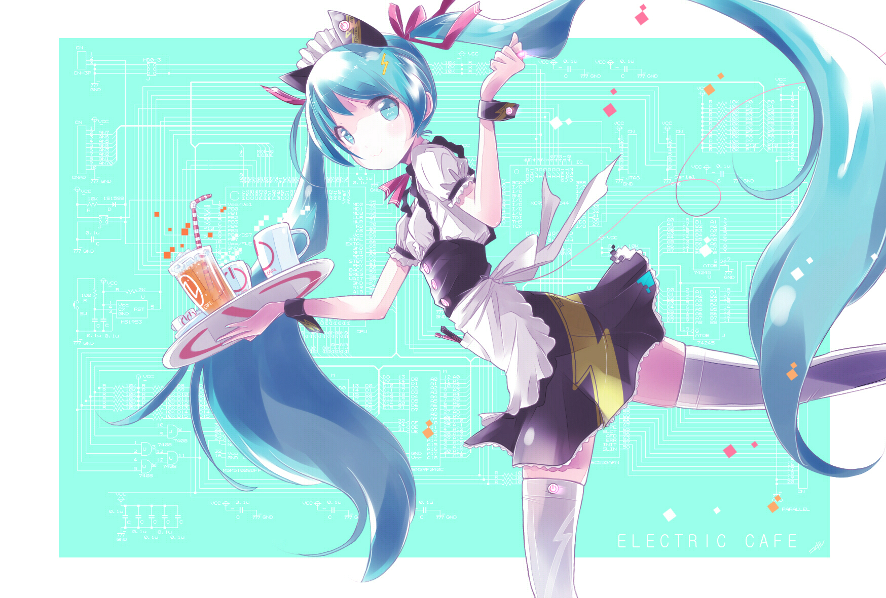 Electric Cafe [Hatsune Miku, Vocaloid] : r/awwnime