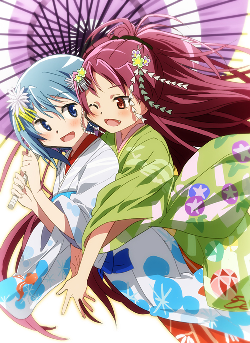 KyoSaya in yukatas [Madoka Magica] : r/awwnime