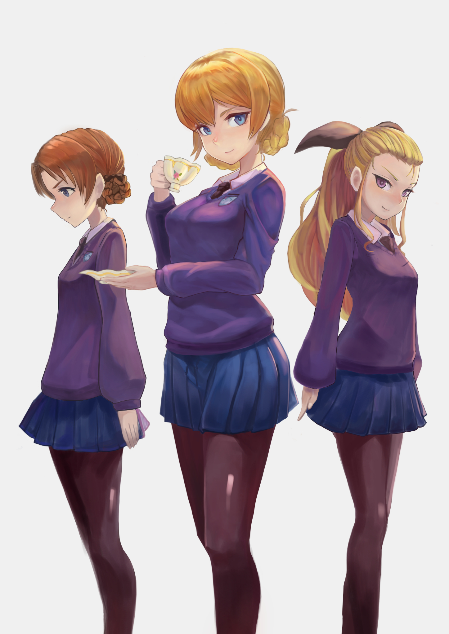 The original St. Gloriana trio. [Girls und Panzer] : r/awwnime