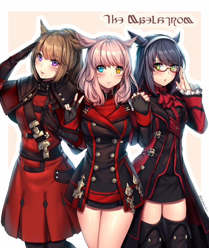 Miqo'tes in uniforms [Final Fantasy XIV] : r/awwnime