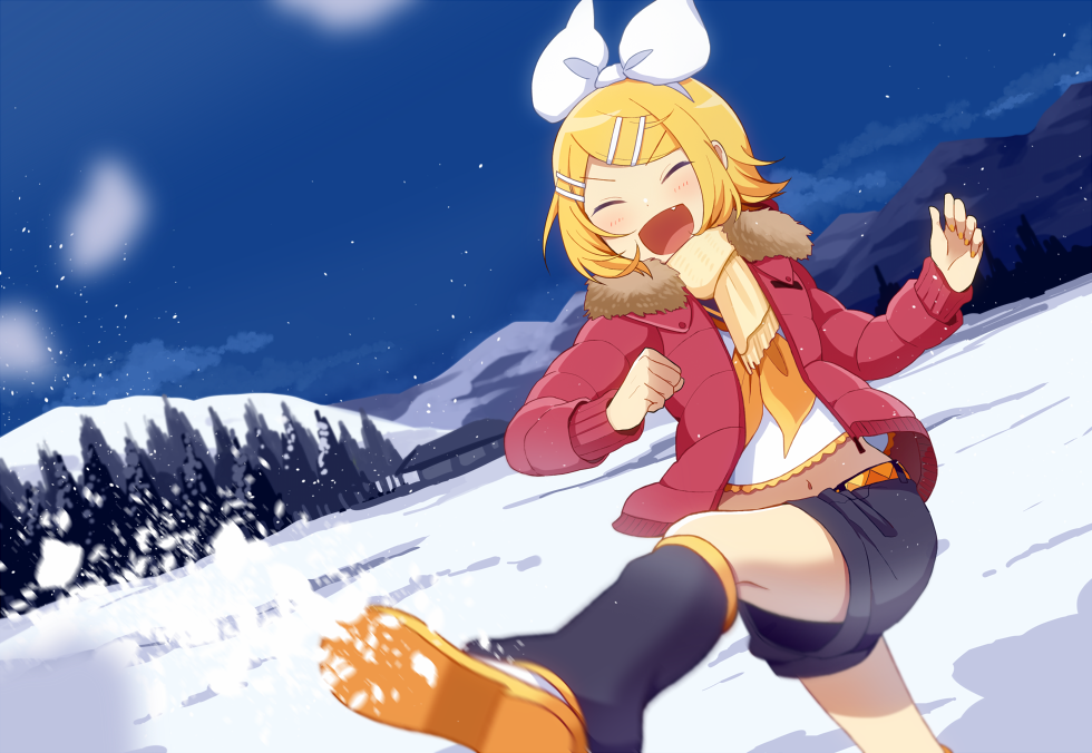 Fun in the snow [Kagamine Rin, Vocaloid] : r/awwnime