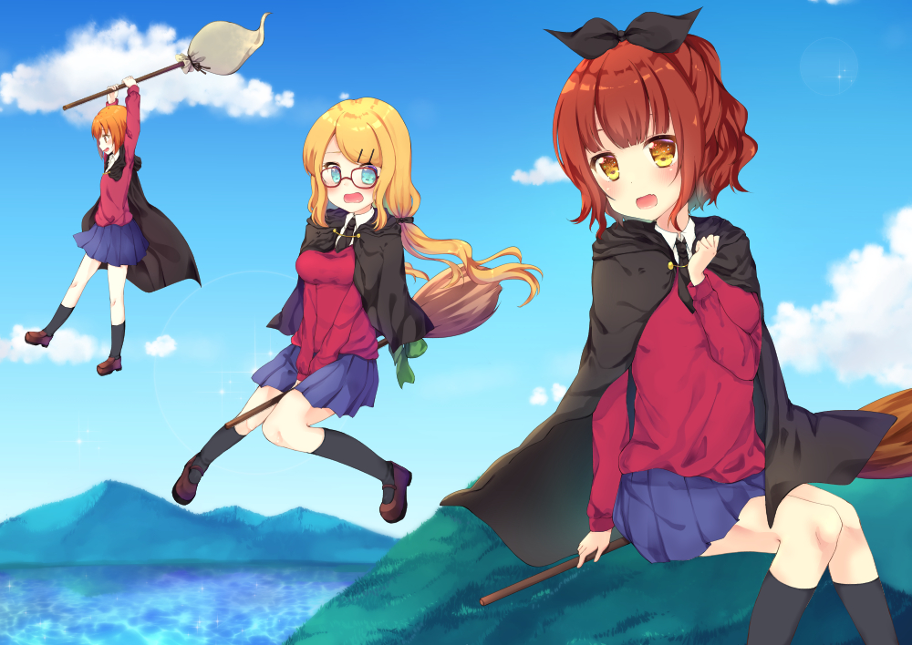 Various levels of broom riding proficiency [Original] : r/awwnime